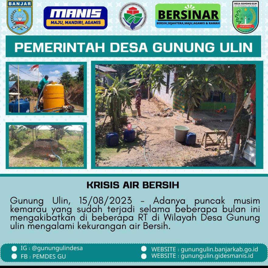 PENANGGULANGAN KRISIS AIR BERSIH - Desa Gunung Ulin